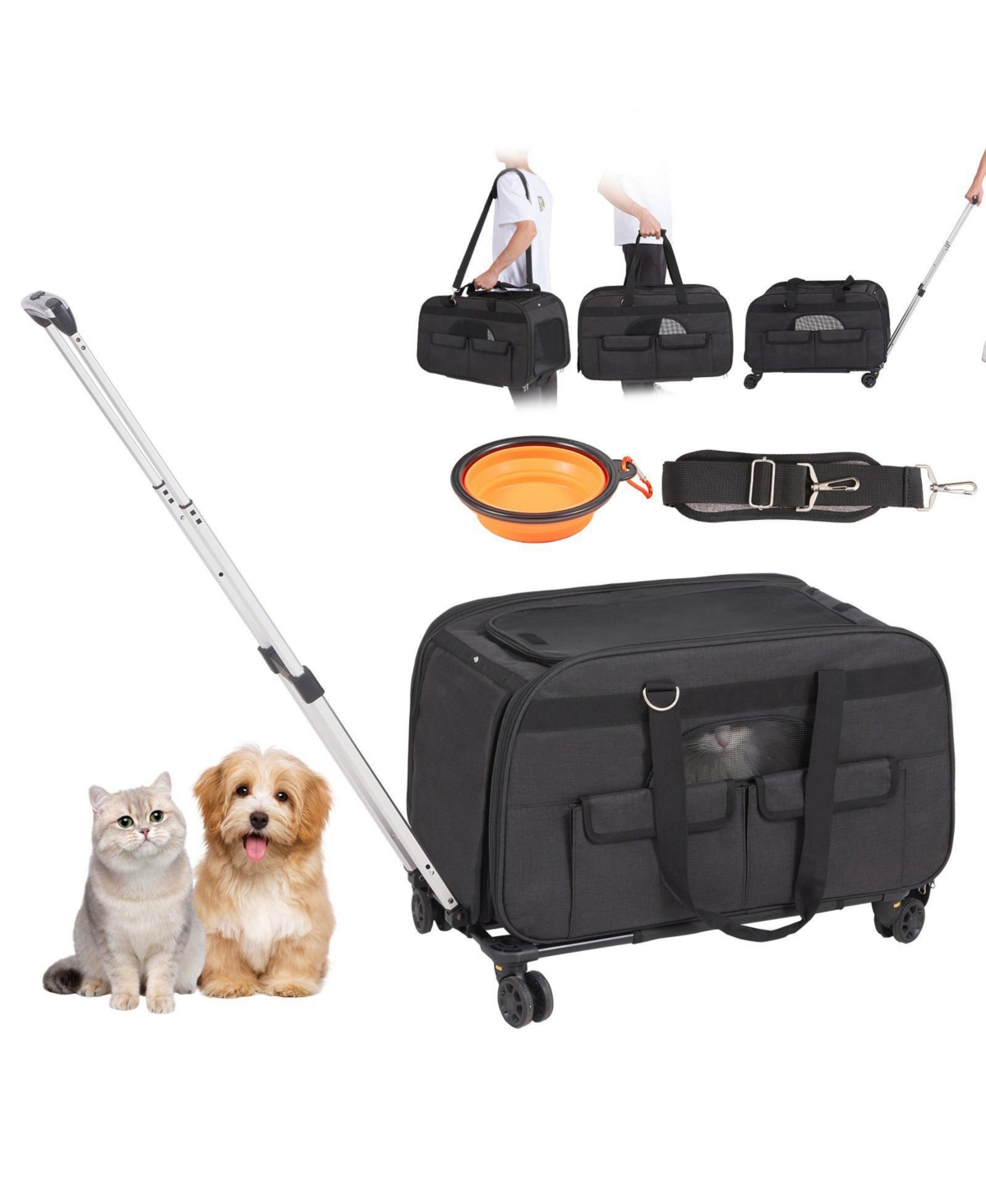 Click here for Rolling Pet Carrier with Telescopic Handle  Holds... prices
