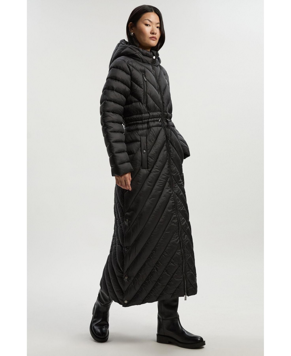 Click here for Petite Lightweight Packable Maxi Coat - Black prices