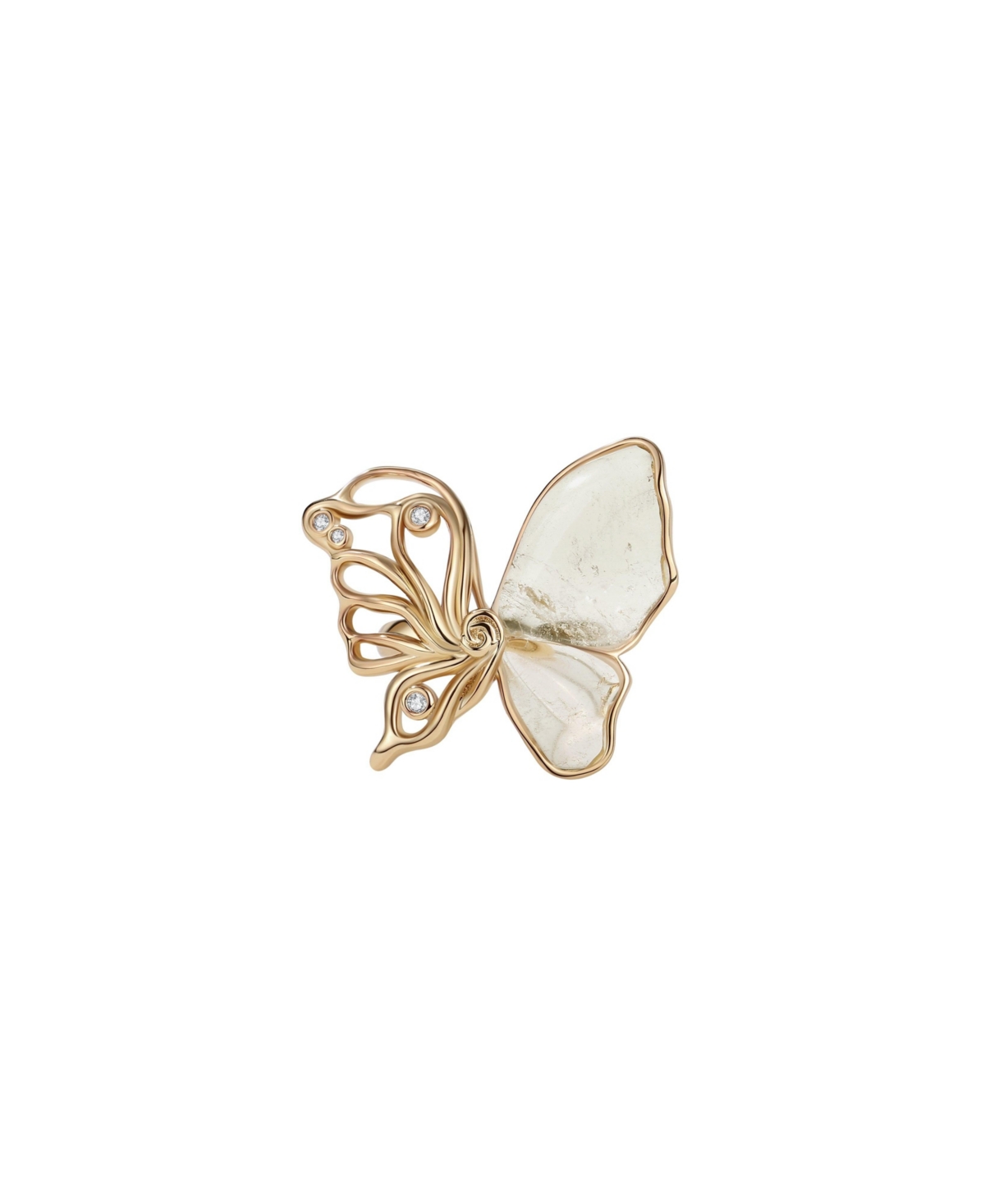 Click here for Rc Retro Chic Butterfly Serenade Ring - Gold  whit... prices