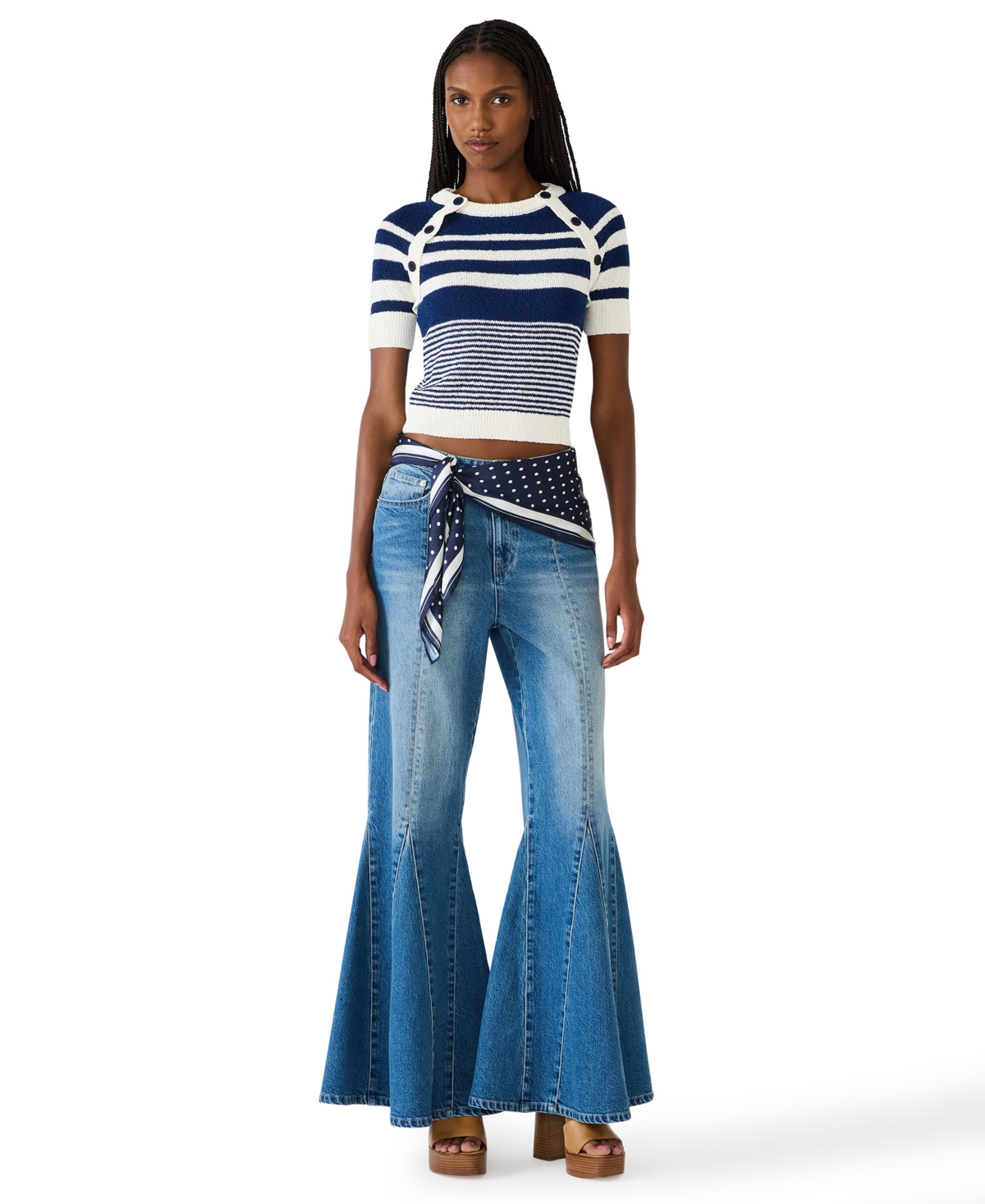 Click here for Steve Madden Womens Stacia Wide Leg Jeans - Marina... prices