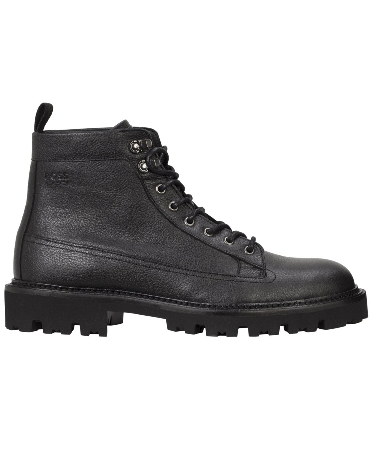Click here for Boss Mens Julyo Distressed Lace-Up Boots - Black prices