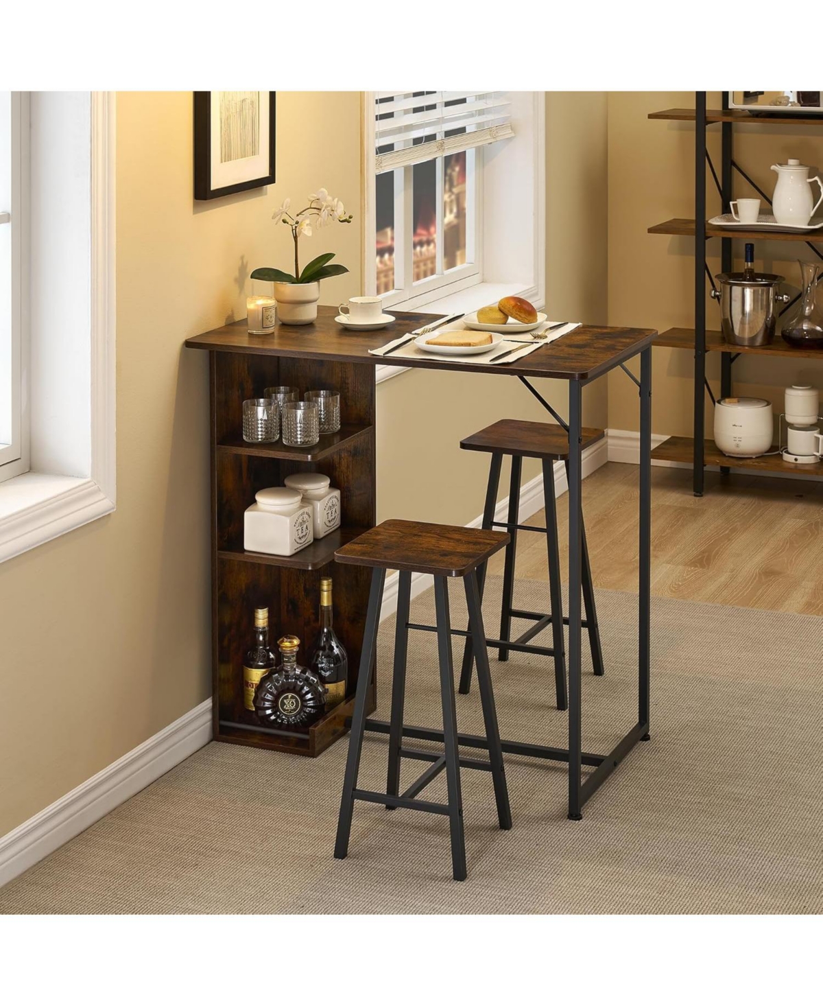 Click here for gaomon 3-Piece Bar Table Set with Chairs and 3-Tie... prices