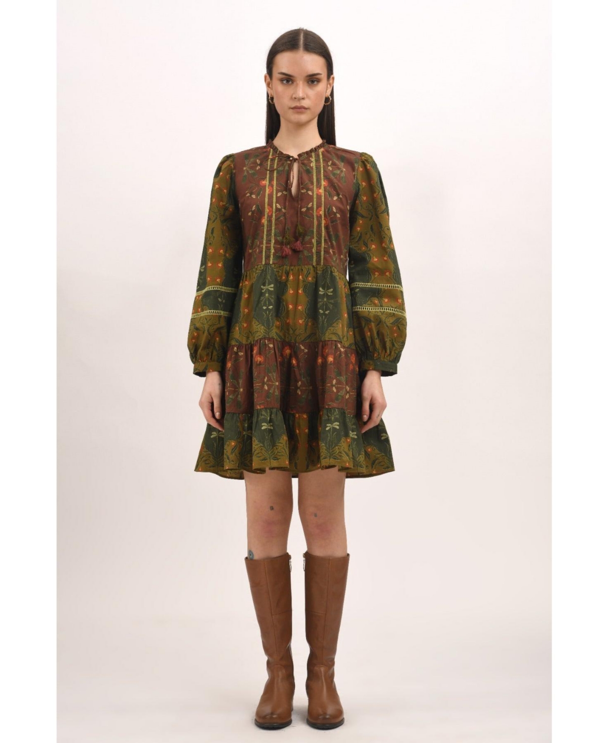 Click here for Celina Moon Womens Floss Mini Dress - Brown  green prices
