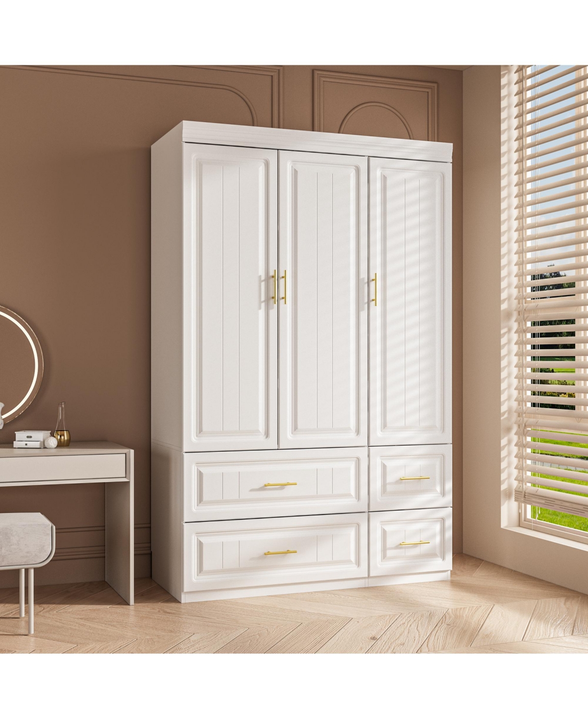 Click here for Homsee 3-Door Big Wardrobe Armoires with Hanging R... prices