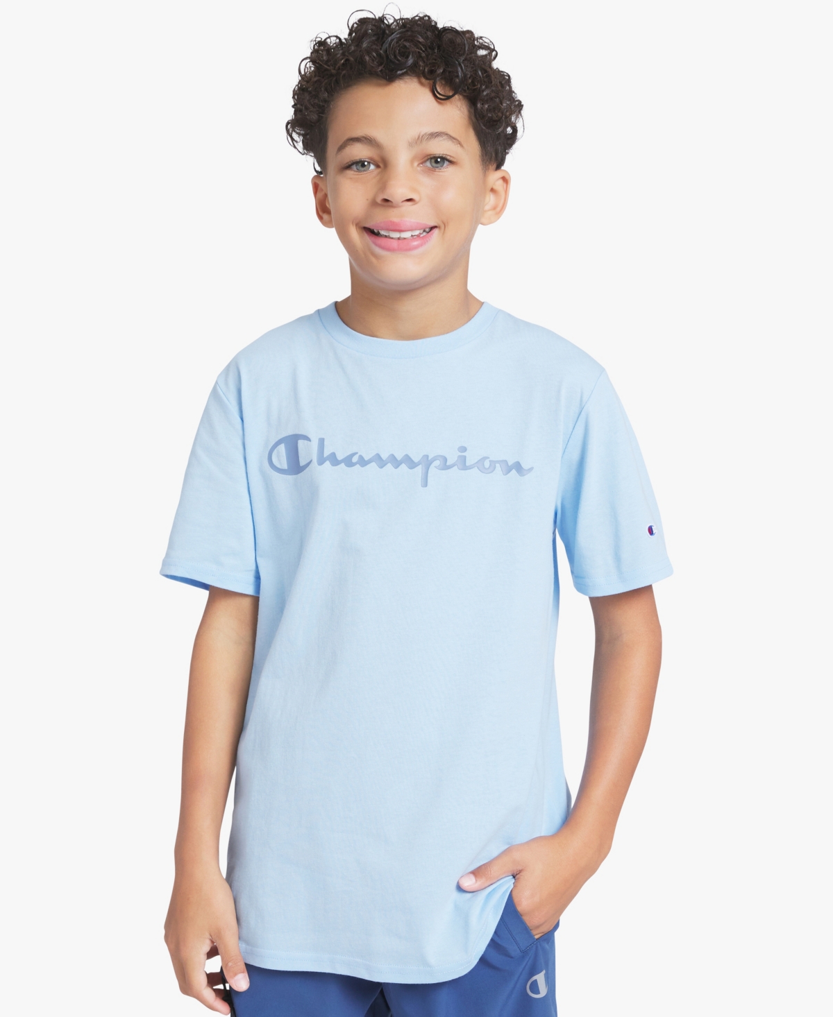 Click here for Champion Boys 8-20 Silicone Logo Crewneck T-Shirt... prices