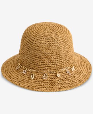 On 34th Charm Trim Paper Crochet Bucket Hat, Macy's Exclusive - Macy's