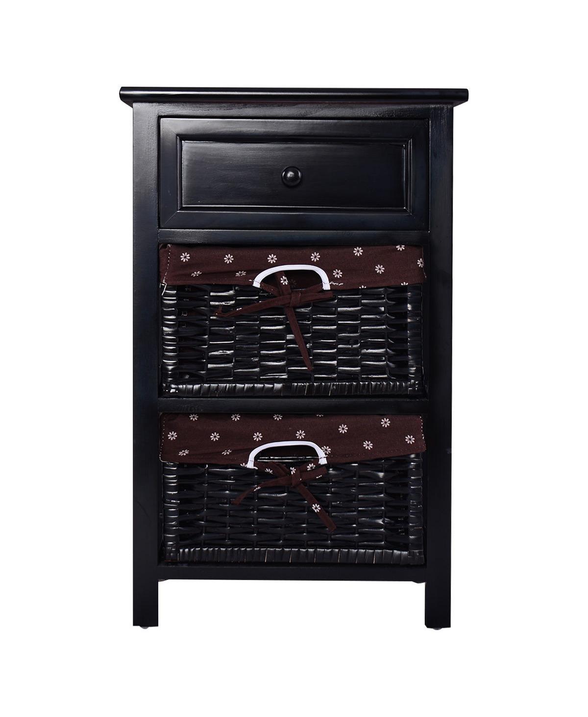 Click here for sumyeg 3 Tiers Wooden Storage Nightstand with 2 Ba... prices