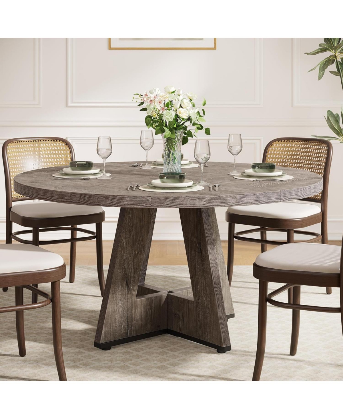 Click here for Tribesigns Round Dining Table for 4  47 Inch Wide... prices