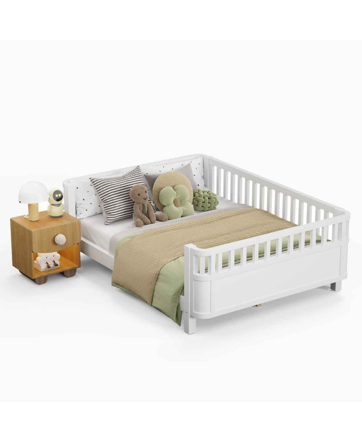 Click here for Boyel Living Full Size Wood Platform Bed for Kids... prices
