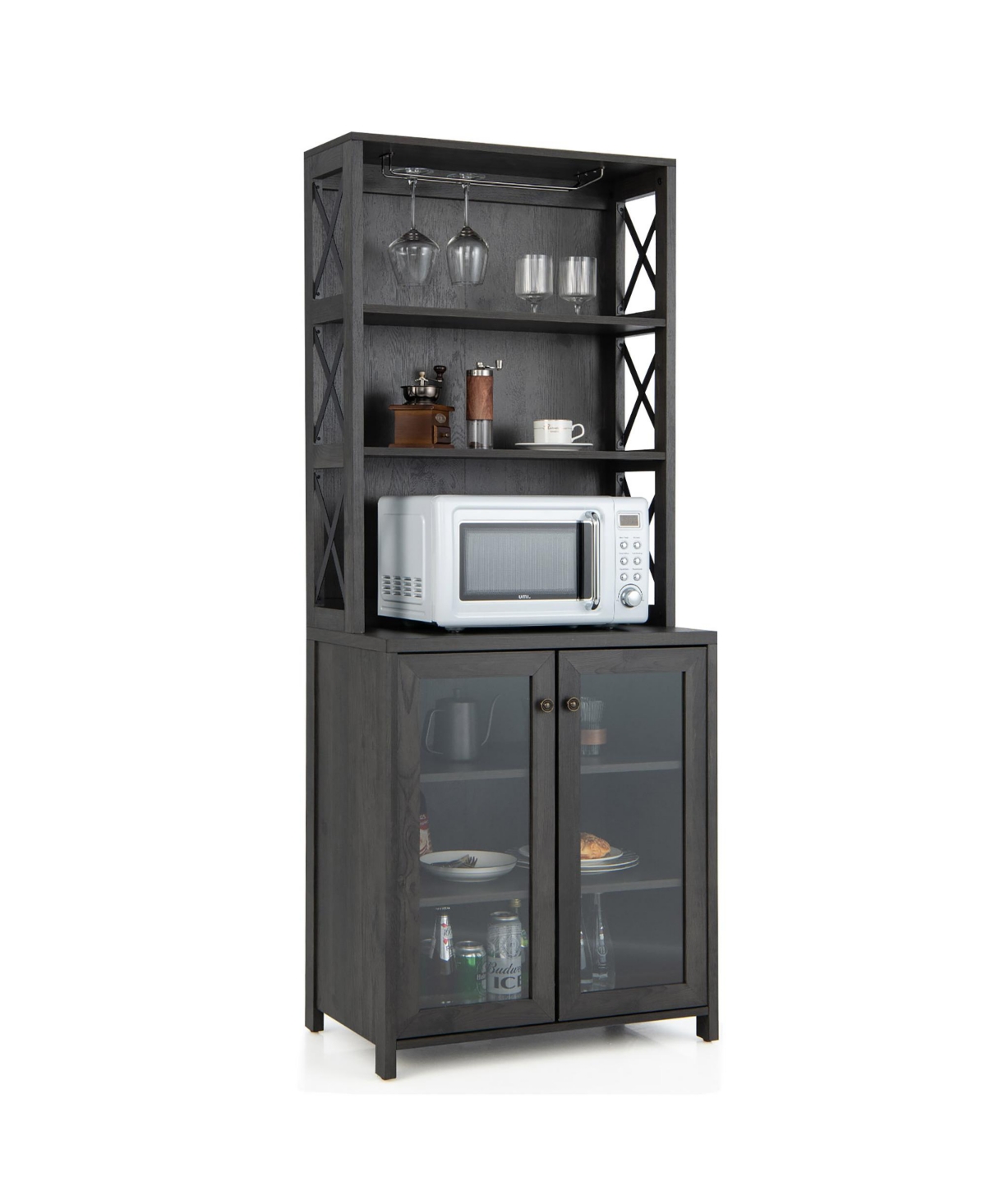 Click here for Costway Tall Freestanding Bar Cabinet Kitchen Buff... prices