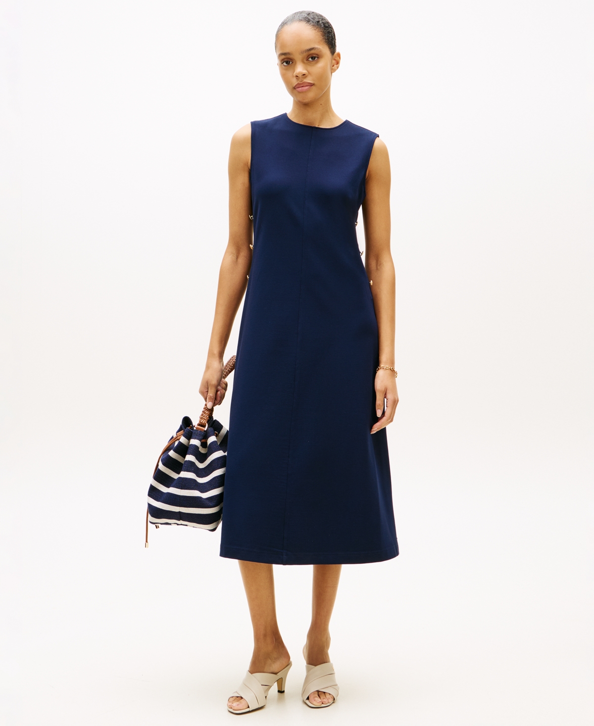 Click here for Tommy Hilfiger Womens A-Line Sleeveless Midi Dress... prices