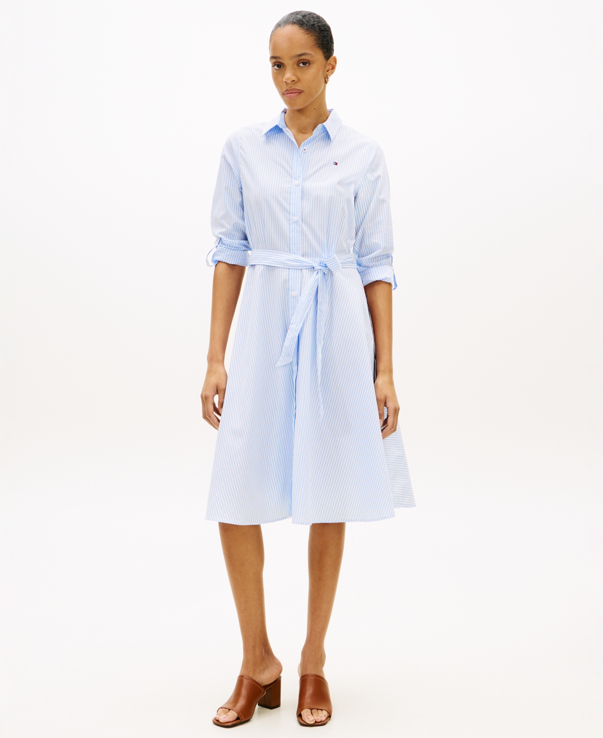 Click here for Tommy Hilfiger Womens Poplin Collared Shirt Dress... prices