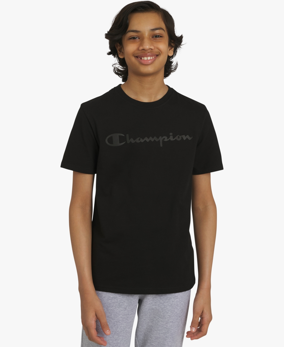 Click here for Champion Boys 8-20 Silicone Logo Crewneck T-Shirt... prices