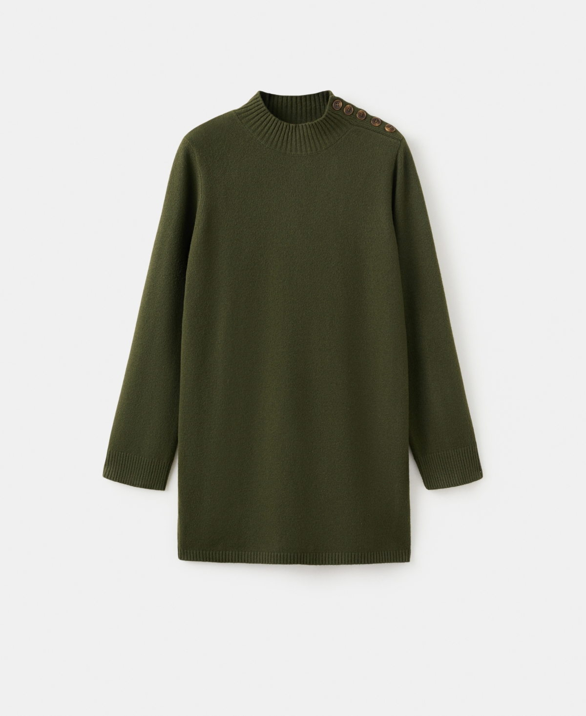 Click here for Mango Womens Button Knit Dress - Khaki prices