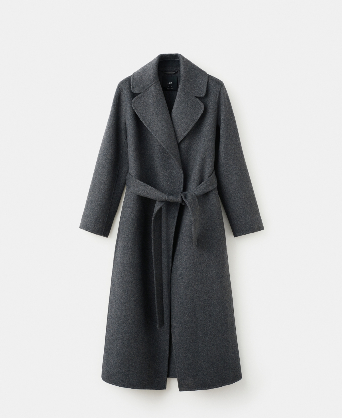 Click here for Mango Womens Belt Handmade Wool Coat - Gray prices