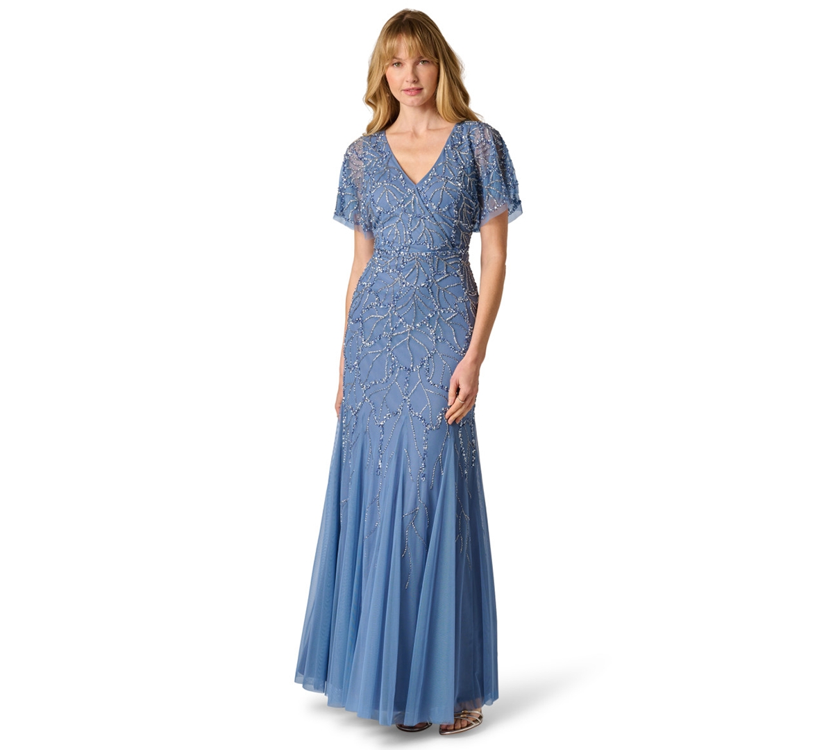 Click here for Adrianna Papell Womens Bead Mesh Ball Gown - Frenc... prices