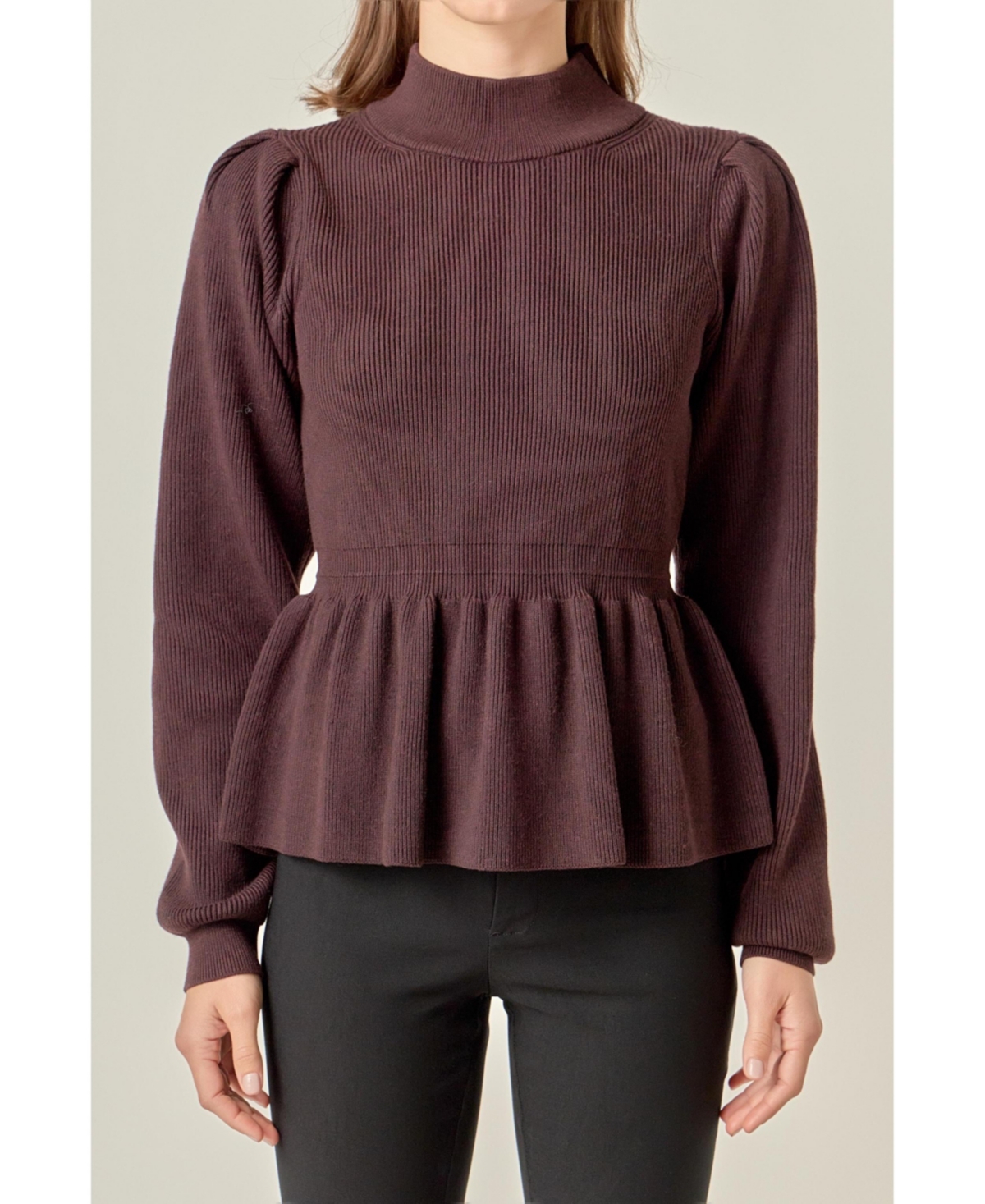 Click here for English Factory Womens Peplum Waist Knit Top - Cho... prices