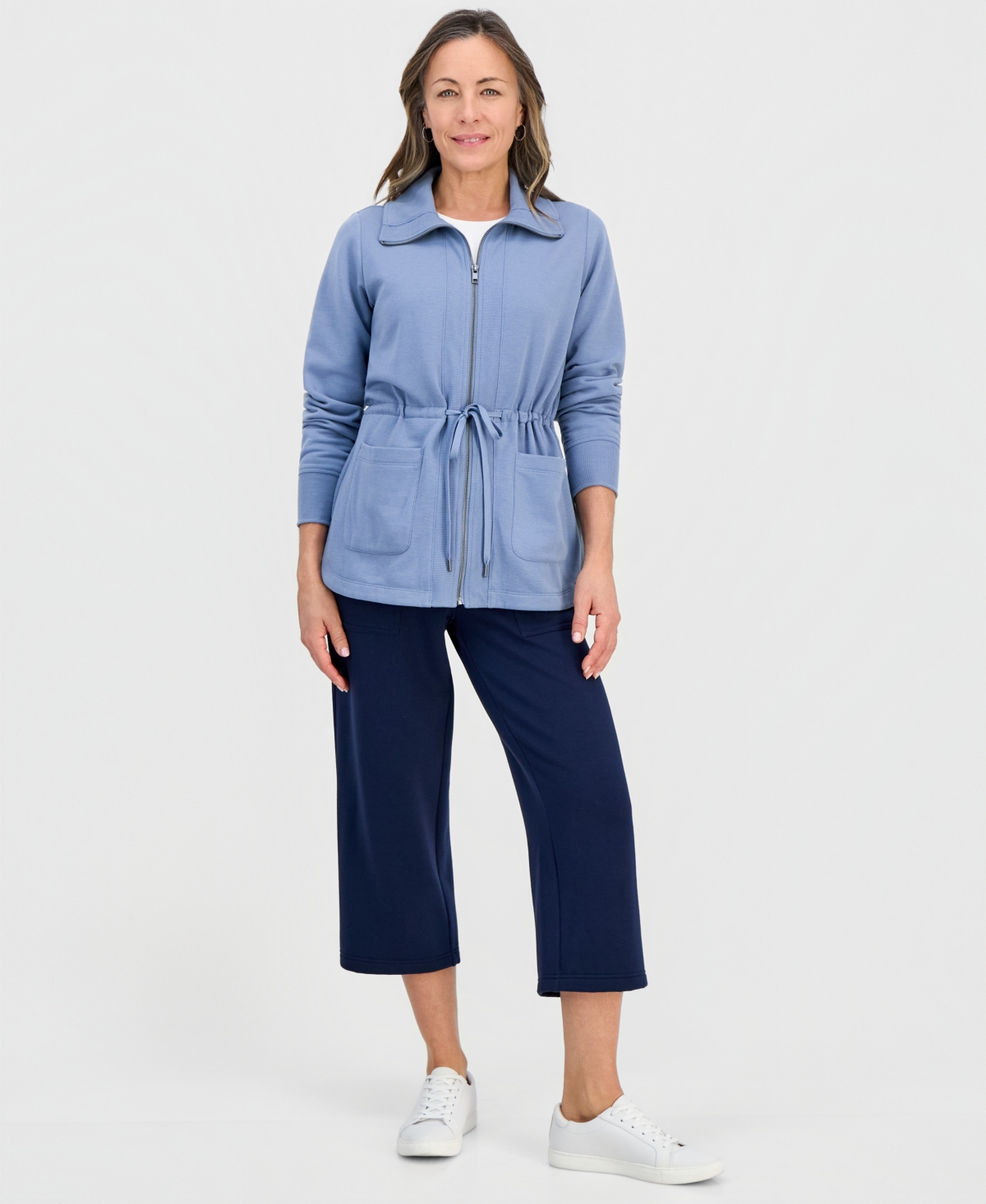 Click here for Style & Co Petite Lux Soft Fleece Anorak Knit Jack... prices