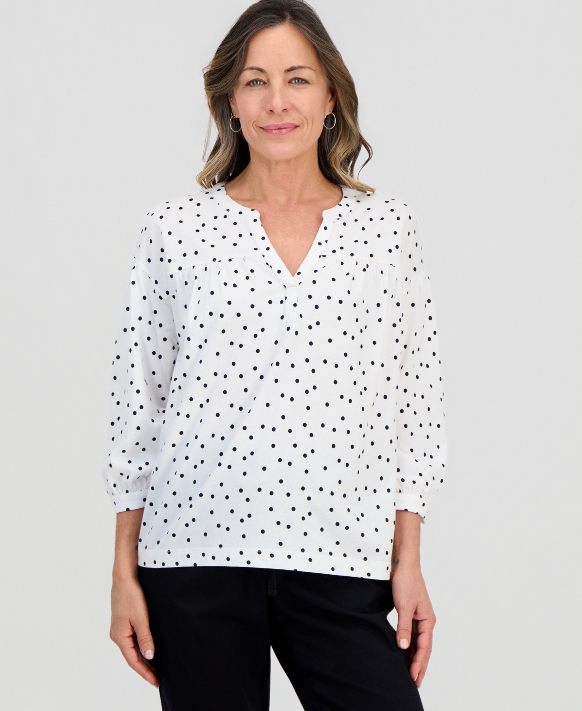 Click here for Style & Co Petite 3/4-Puff-Sleeve Knit Top  Macys... prices