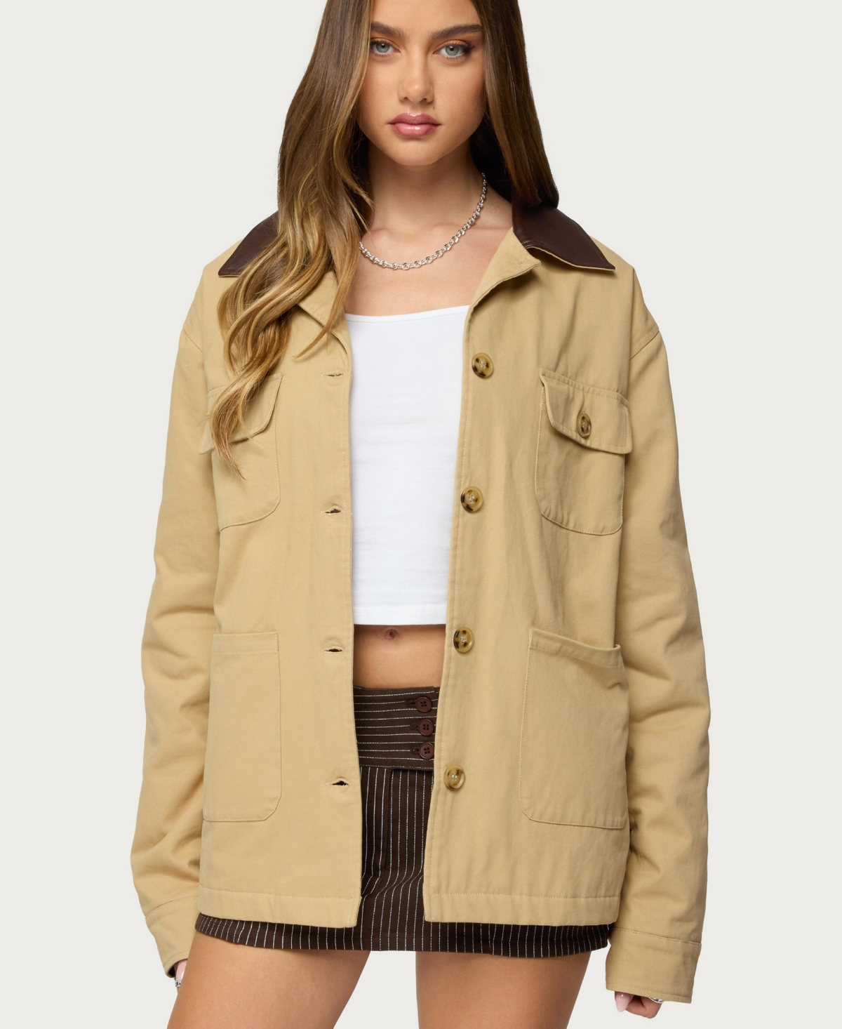 Click here for Edikted Womens Harper Barn Coat - Camel prices