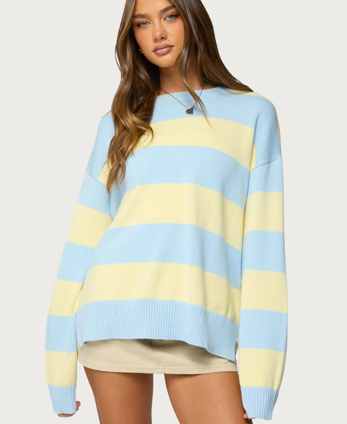 Click here for Edikted Womens Riley Oversized Knit Sweater - Ligh... prices