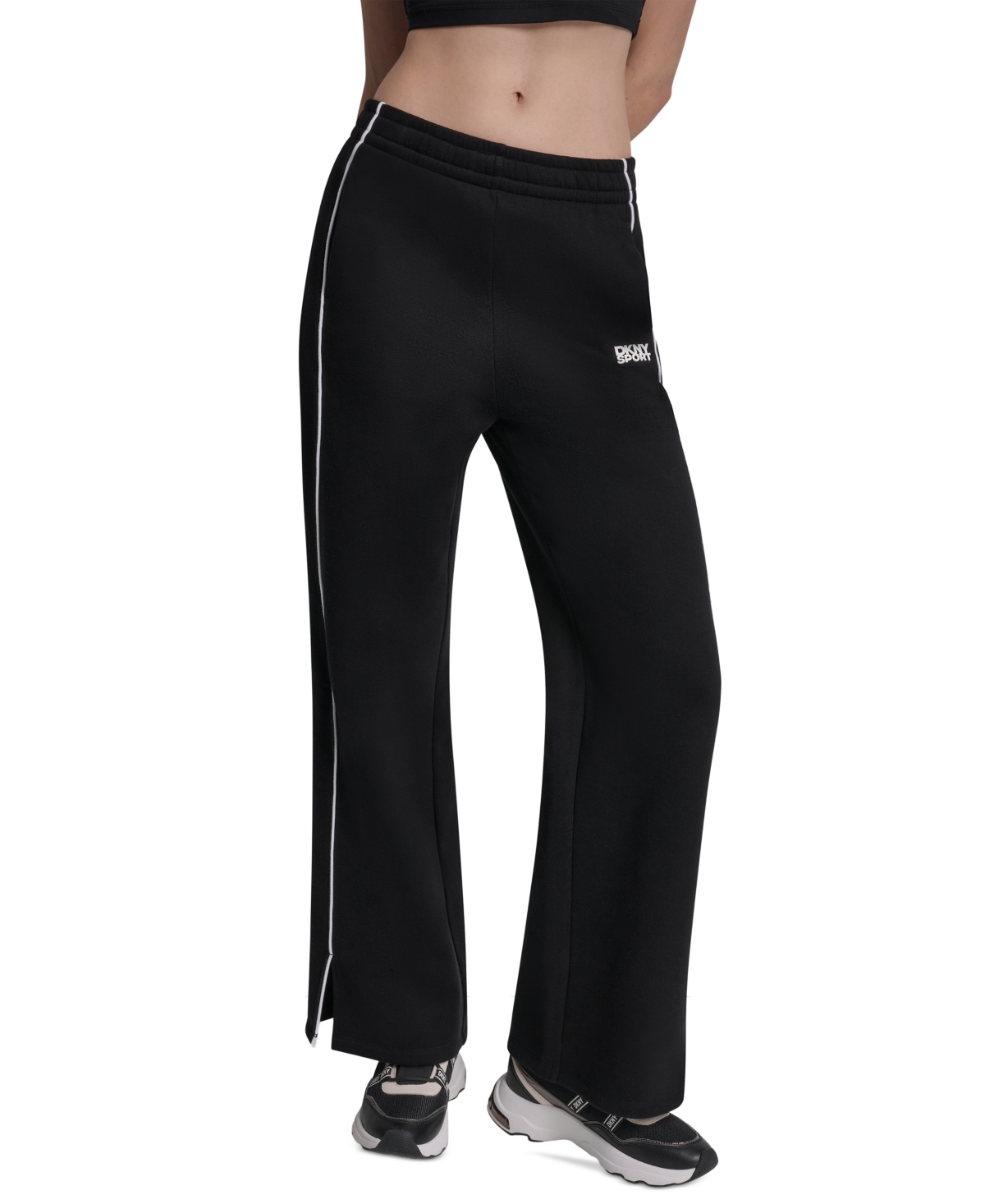 Click here for Dkny Sport Womens Hd Logo Piped Track Pants - Blac... prices