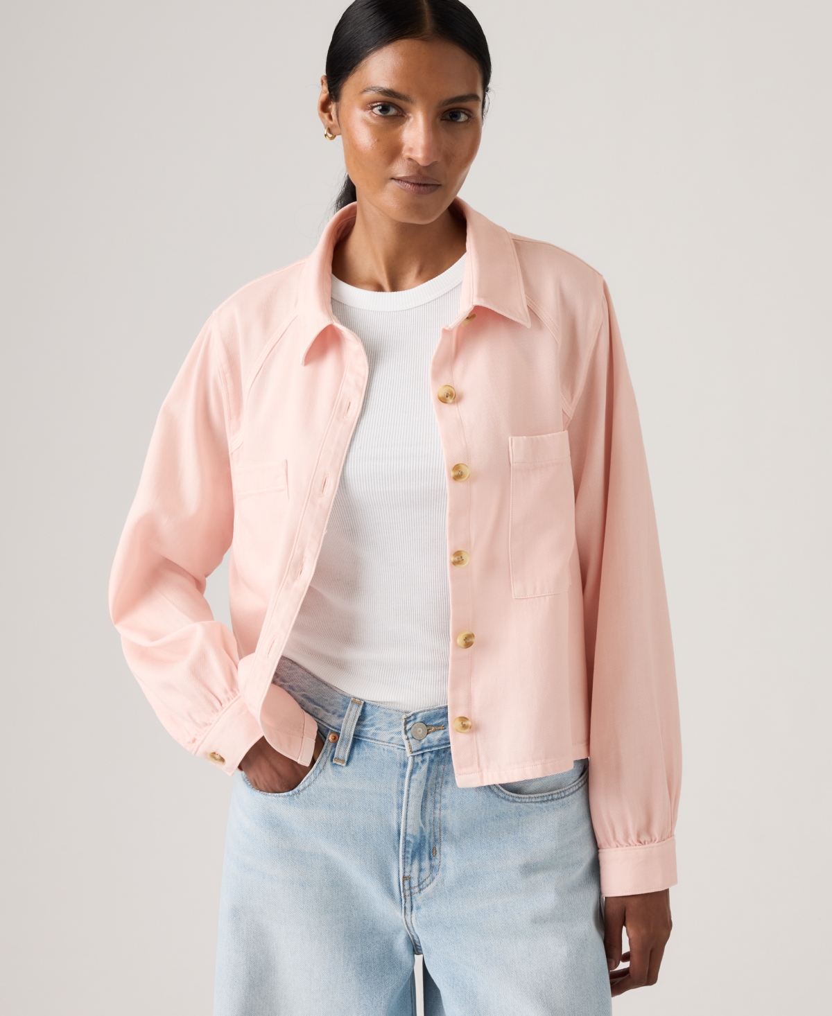 Click here for Levis Womens Long-Sleeve Utility Crop Top - Crysta... prices