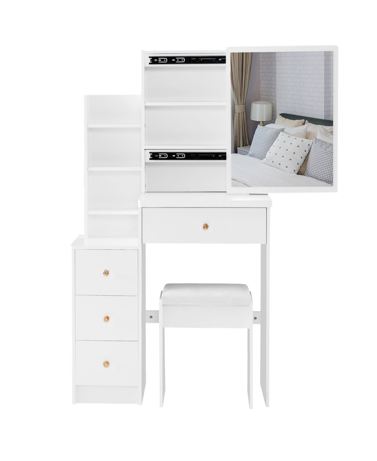 Click here for Streamdale Furniture Multi-Layer Bedside Vanity (E... prices