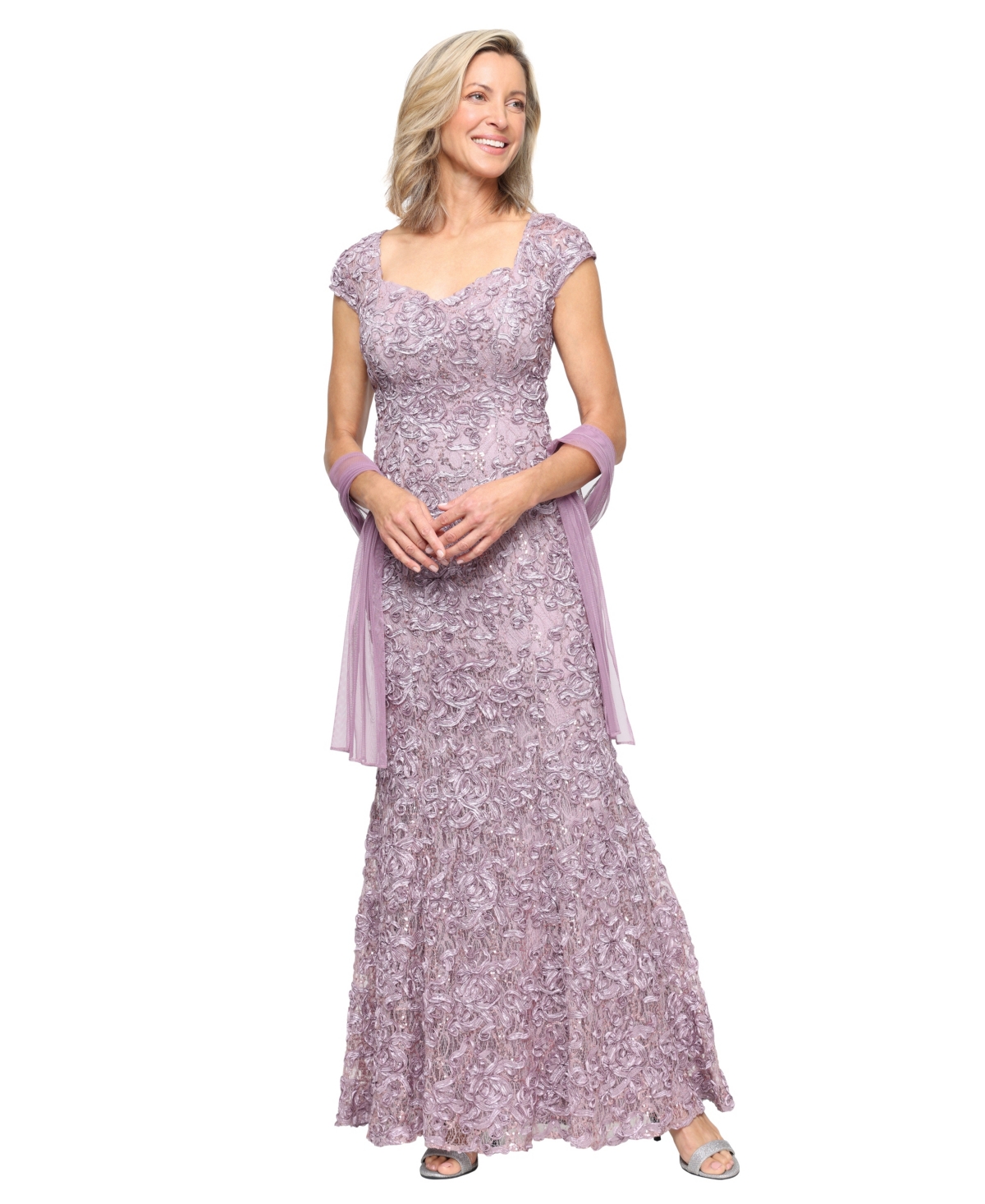 Click here for Alex Evenings Womens Sequined Soutache Mermaid Gow... prices