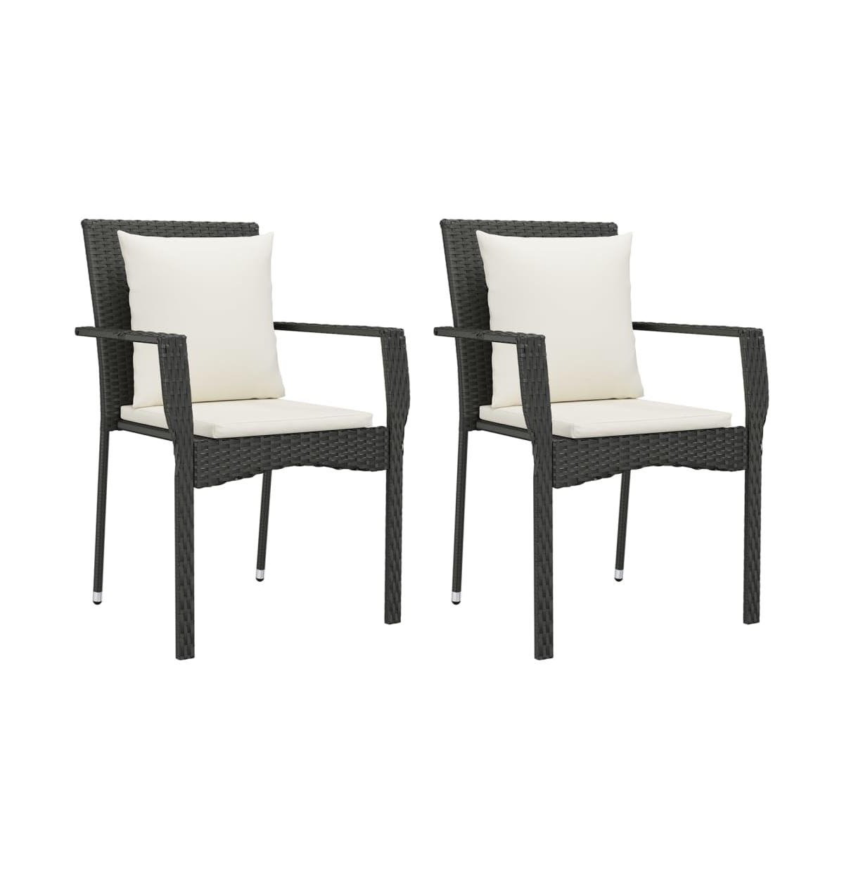 Click here for vidaXL Garden Chair Black Pe Rattan Standard Size... prices