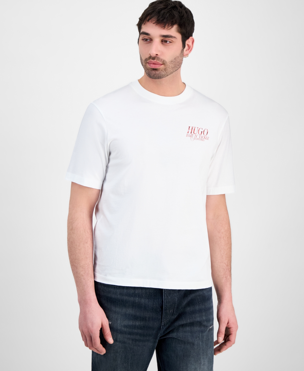 Click here for Hugo by Hugo Boss Mens Fish Print T-Shirt - White prices