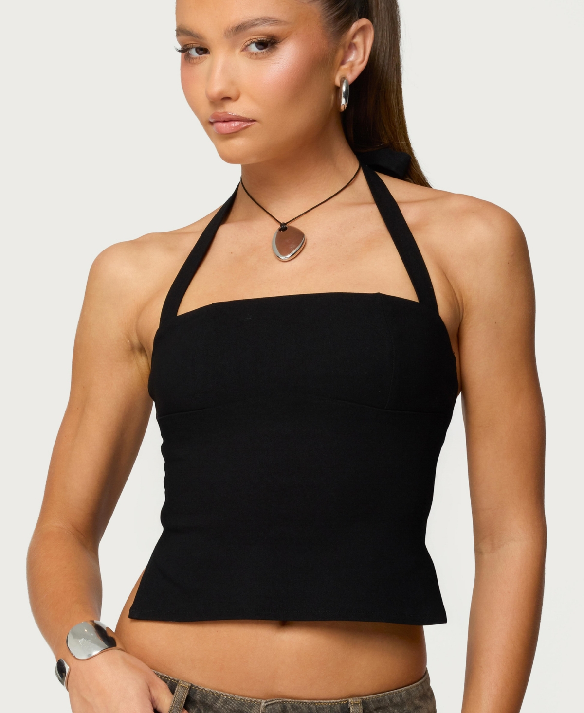 Click here for Edikted Womens Dara Halter Top - Black prices