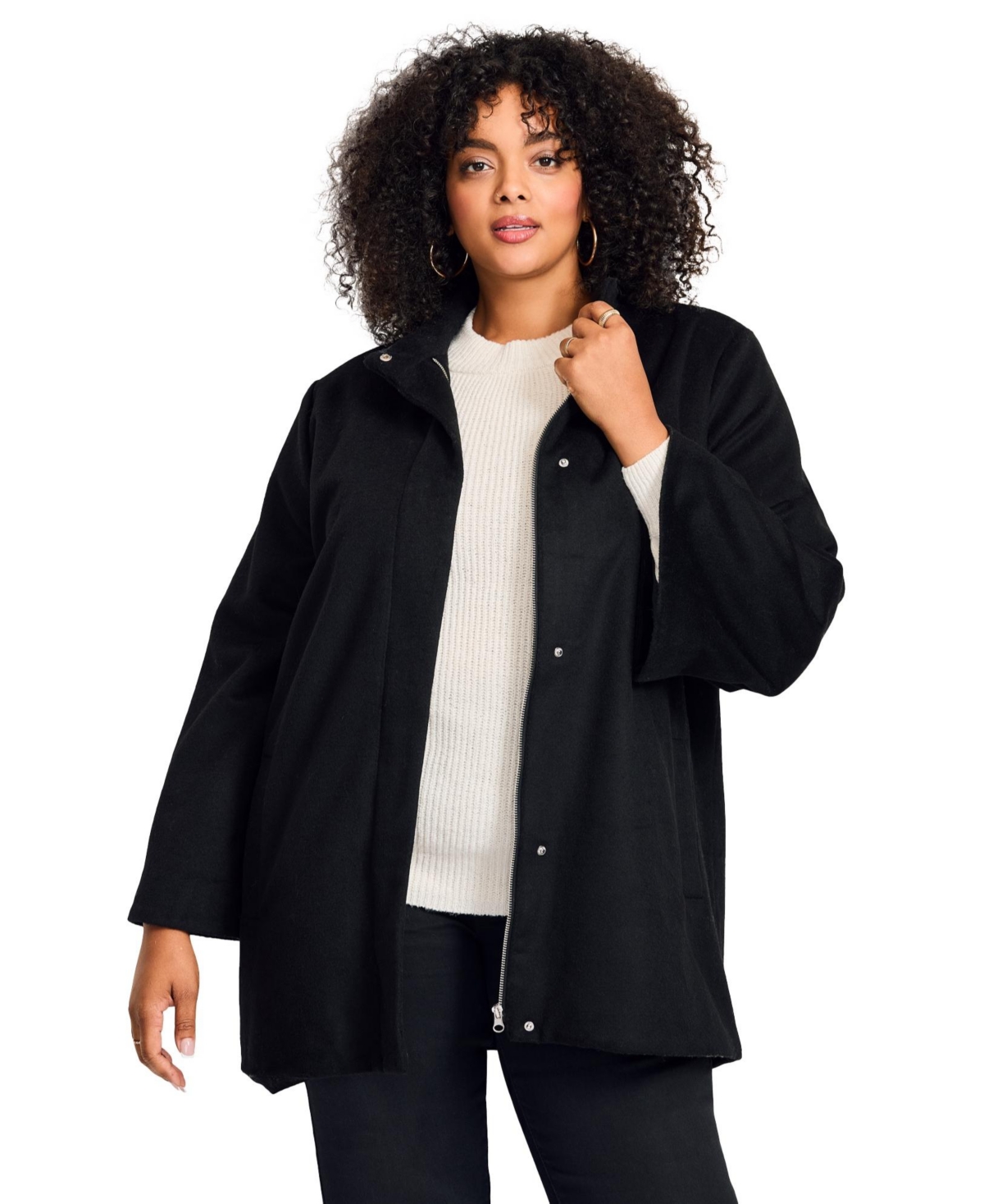 Click here for Avenue Womens Brushed Wool Cape Coat - Black prices