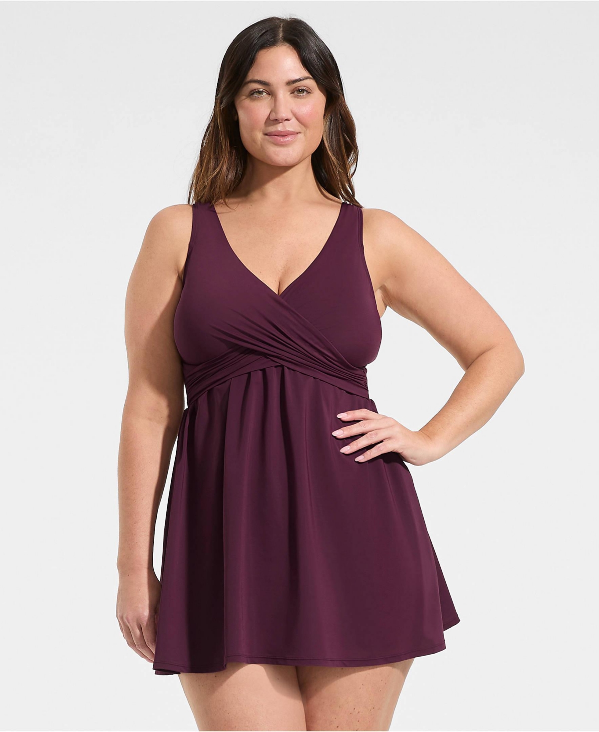 Click here for Lands End Womens SlenderSuit V-neck Wrap Swim Dres... prices