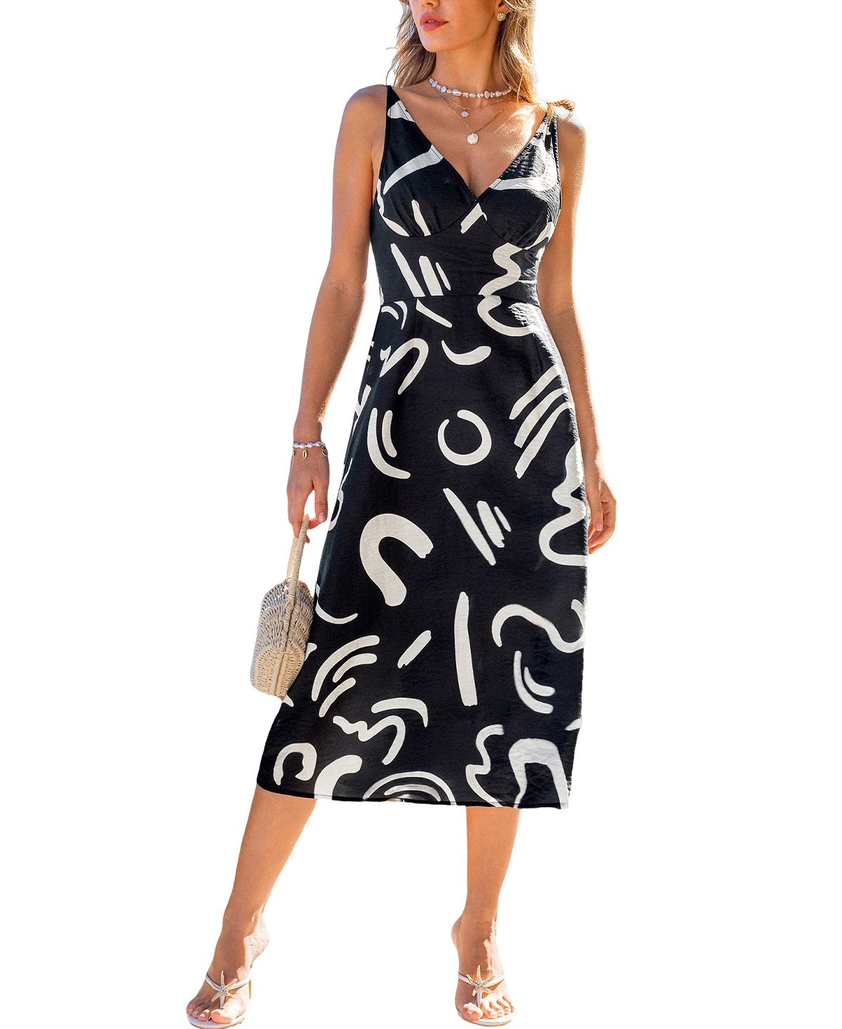 Click here for Cupshe Womens Amulet Abstract Midi Beach Dress - W... prices