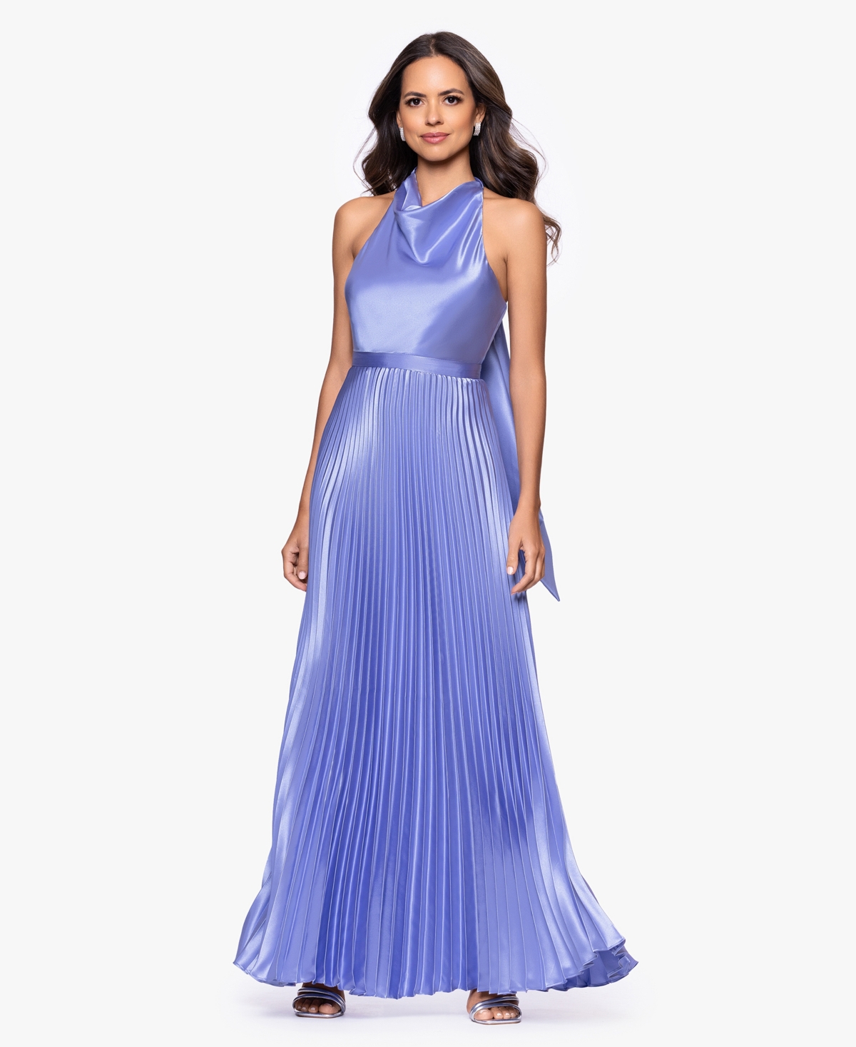 Click here for Betsy & Adam Womens Cowl Neck Sleeveless Gown - Pe... prices