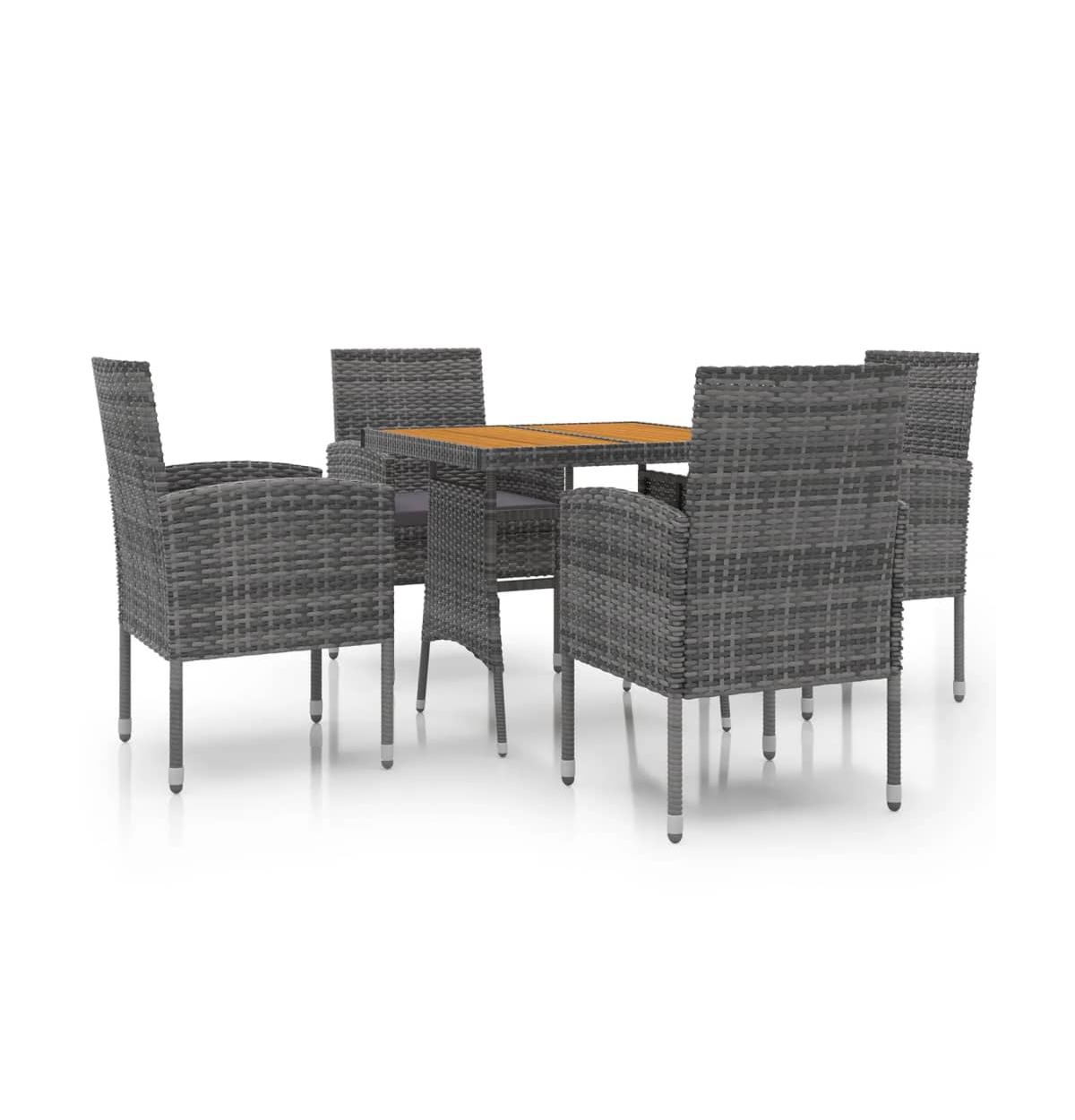 Click here for VidaXL Outdoor Dining Set Grey Pe rattan Medium Du... prices