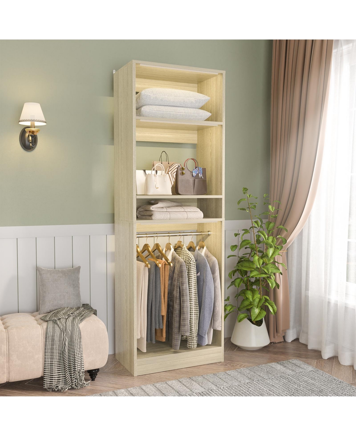 Click here for Aheaplus Closet System with 2 Hanging Rods - Washe... prices