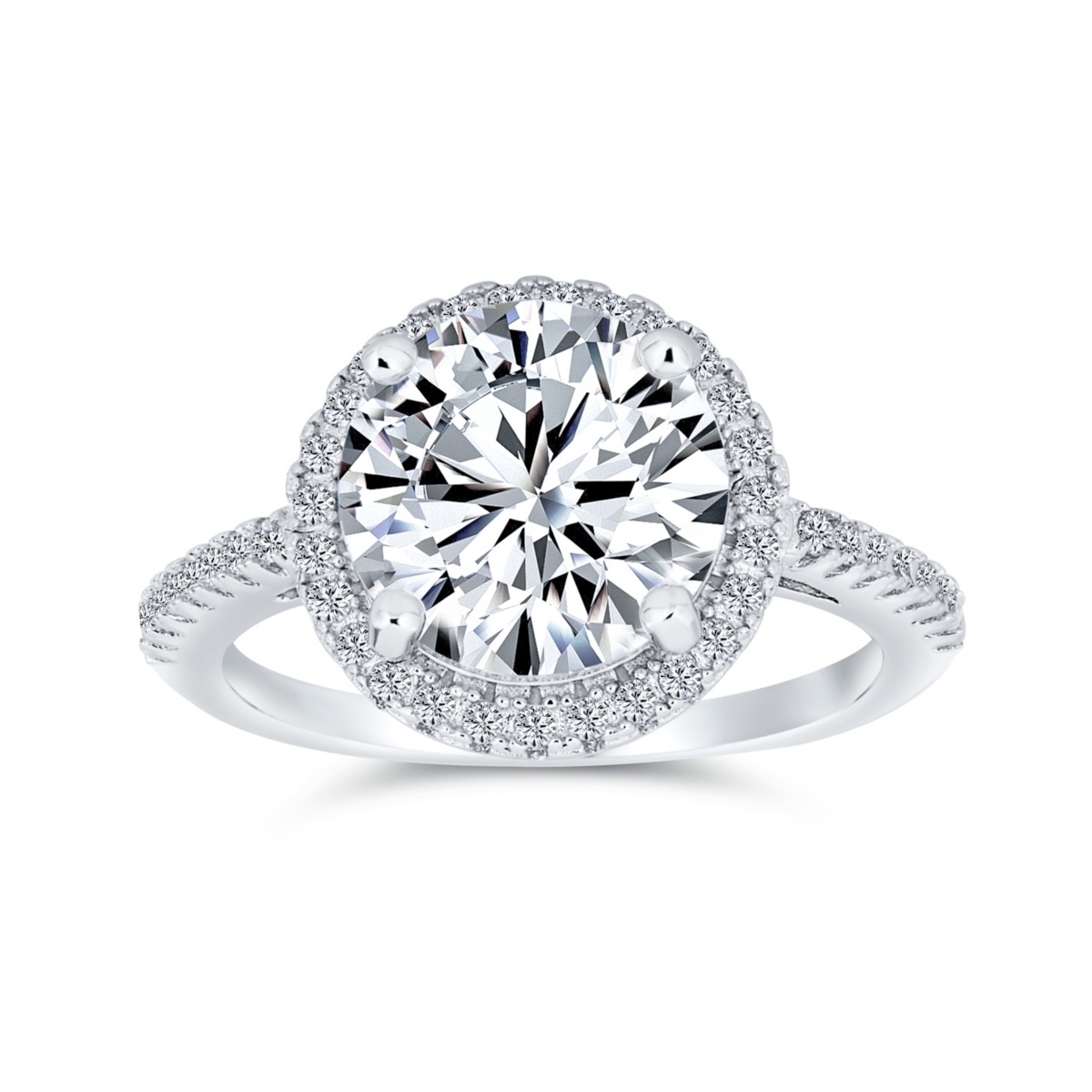 Click here for Bling Jewelry 3CT Clear Cz Round Solitaire Halo Pr... prices