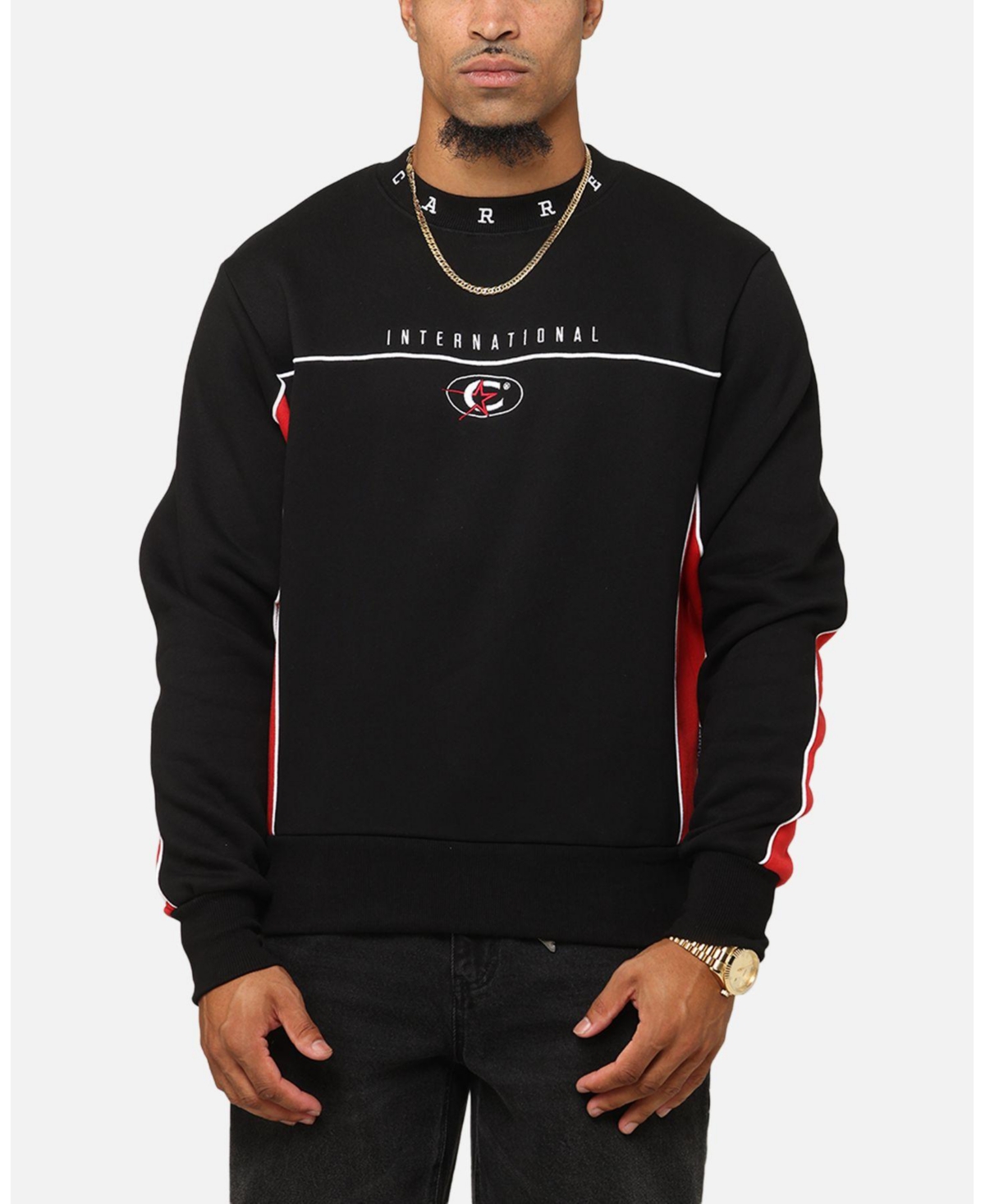 Click here for Carre Mens Crewneck Sweatshirt in Black/Red prices