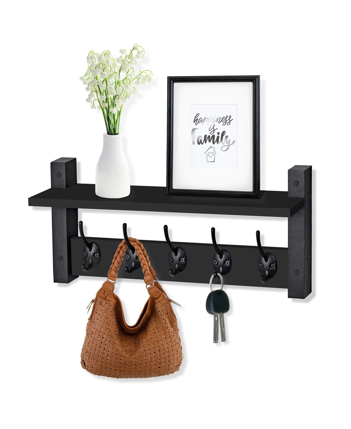 Click here for Sorbus 16 Inch Floating Wall Shelf with 5 Heavy Du... prices