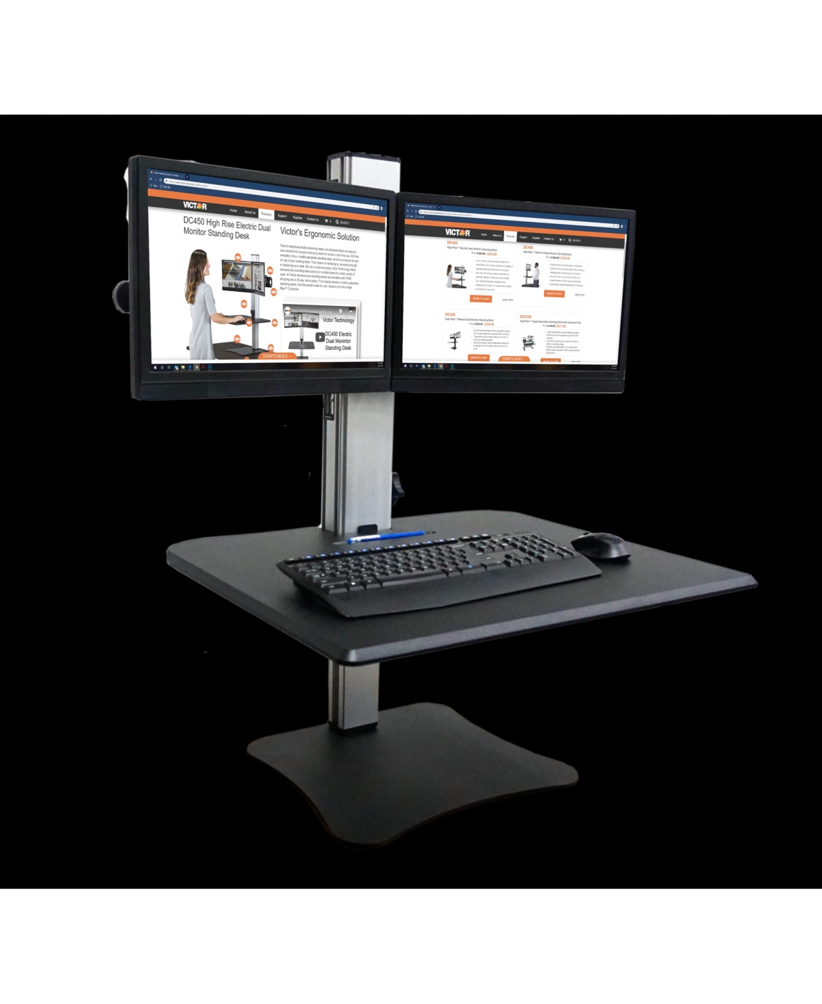 Click here for Victor High Rise Dual Monitor Sit and Stand Desk C... prices