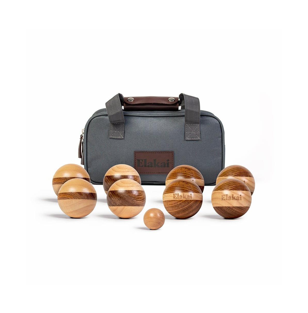 Click here for Elakai Hevea Wood 72mm Travel Bocce Set - Light br... prices