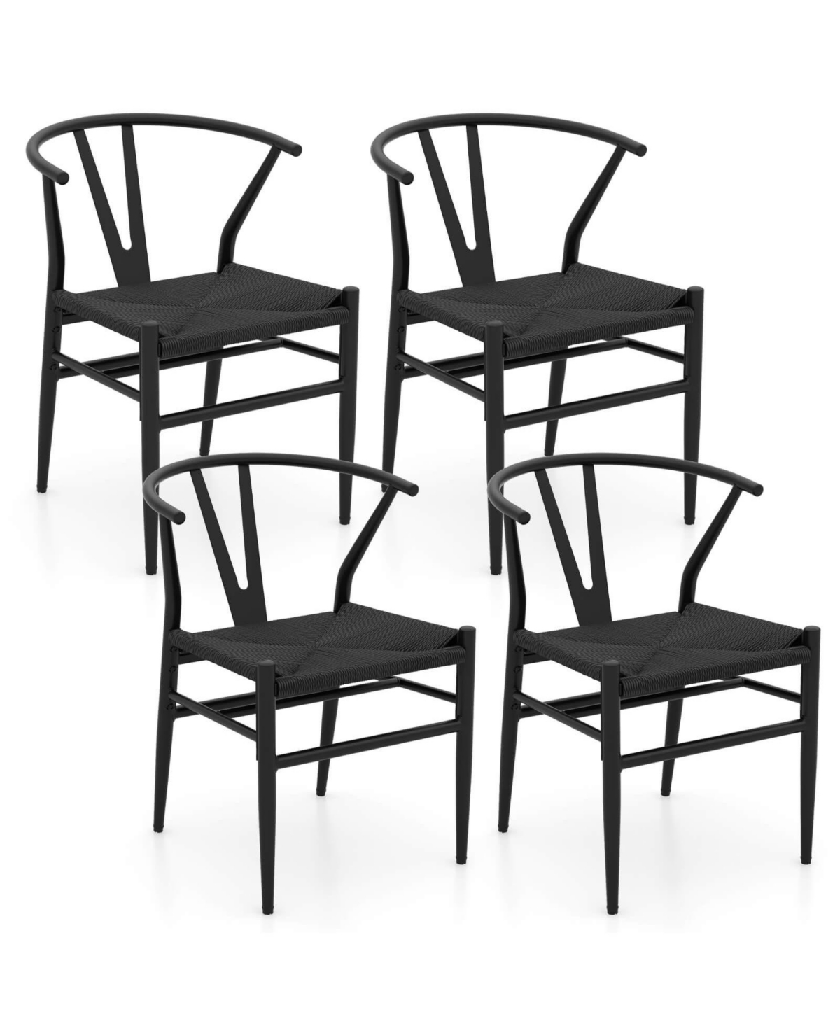 Click here for Costway Modern Dining Chair Weave Kitchen Armchair... prices