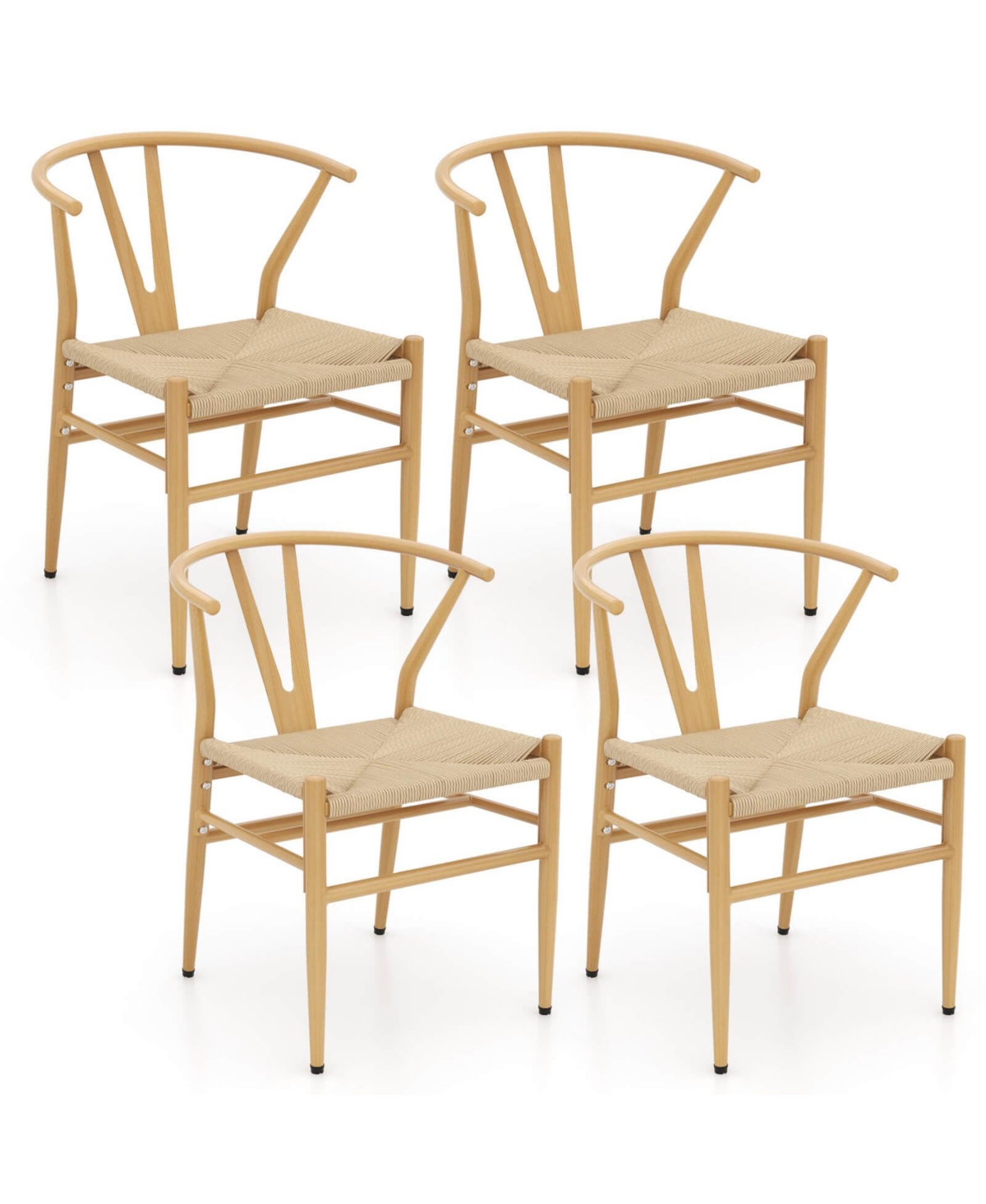Click here for Costway Modern Dining Chair Weave Kitchen Armchair... prices