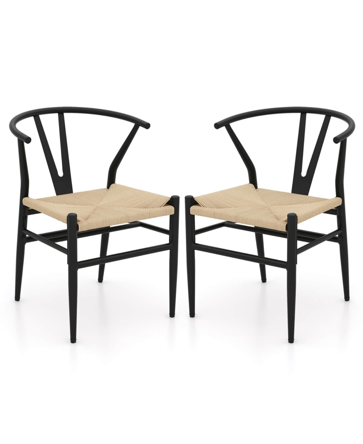 Click here for Costway Modern Dining Chair Weave Kitchen Armchair... prices