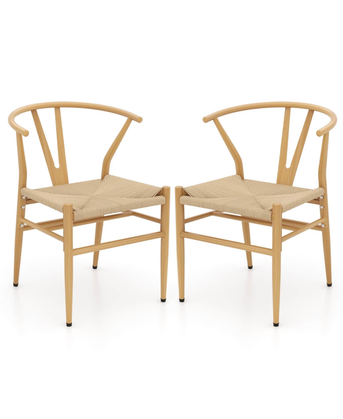 Click here for Costway Modern Dining Chair Weave Kitchen Armchair... prices