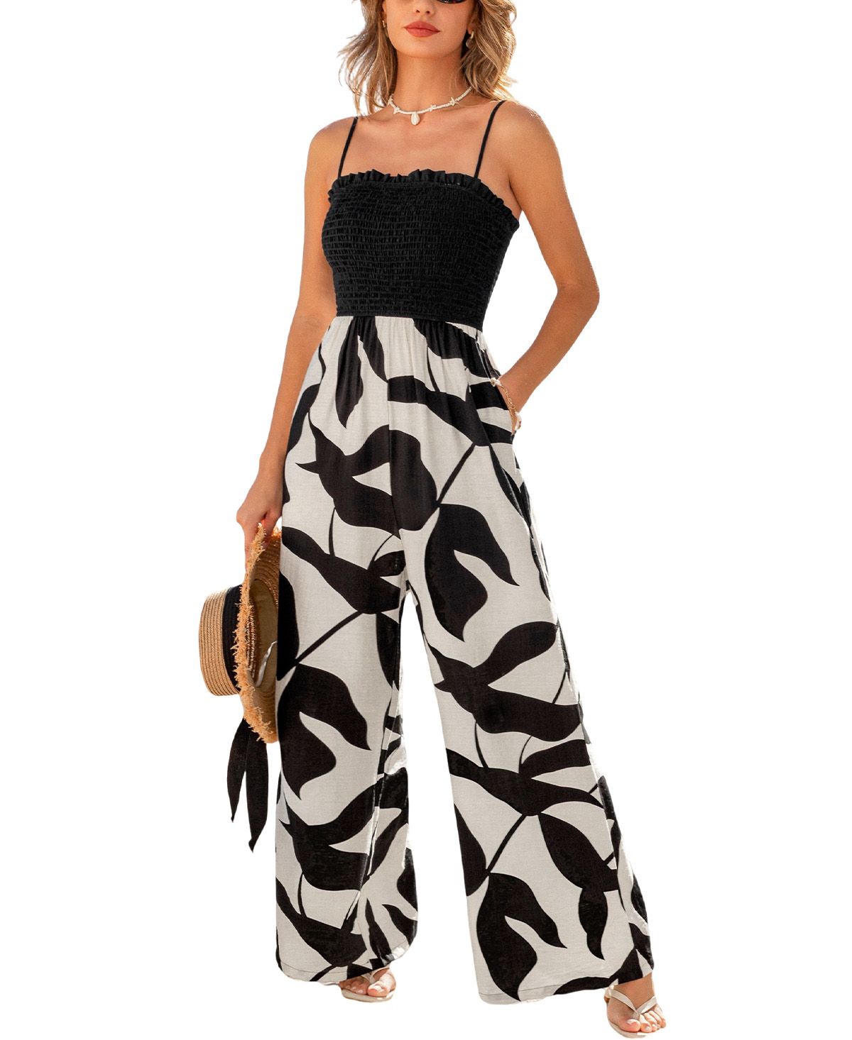Click here for Cupshe Womens Influence Tropical Jumpsuit - Black prices