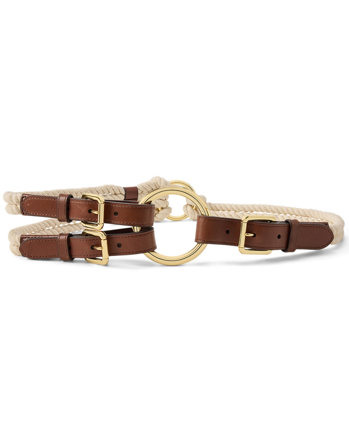 Click here for Lauren Ralph Lauren Rope Ring Tri-Strap Belt - Lig... prices