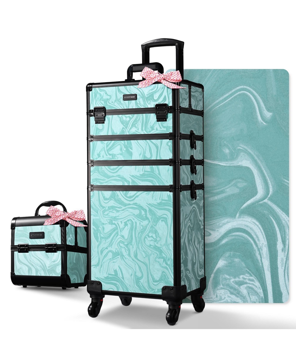 Click here for Byootique Rolling Makeup Train Case with Portable... prices